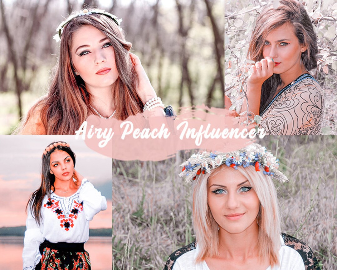 8 Airy Peach Influencer Lightroom Mobile & Desktop Presets, Light ...