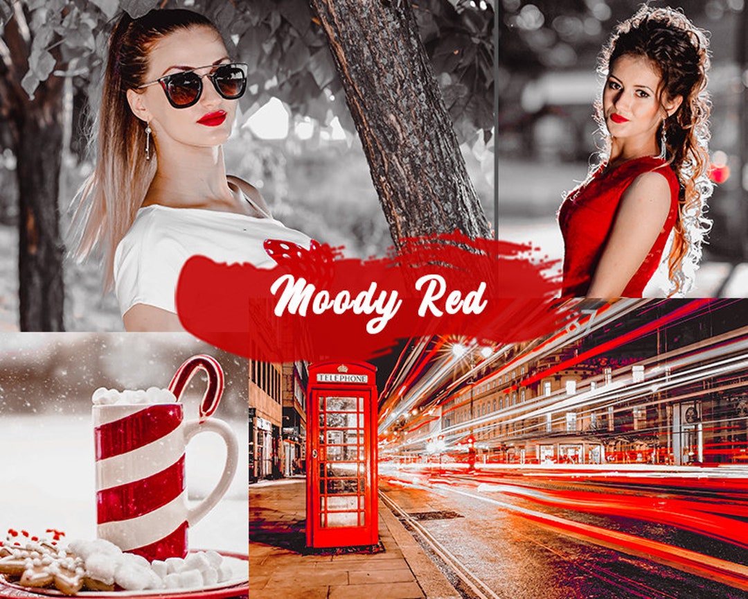 11 Moody Red Lightroom Mobile & Desktop Presets, Photo Editing Filters ...