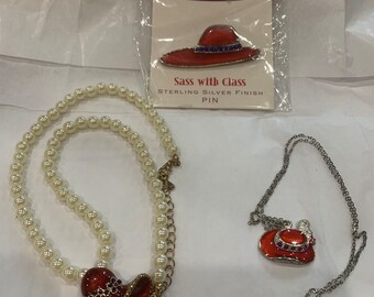 Red Hat Society Jewelry Set - Etsy