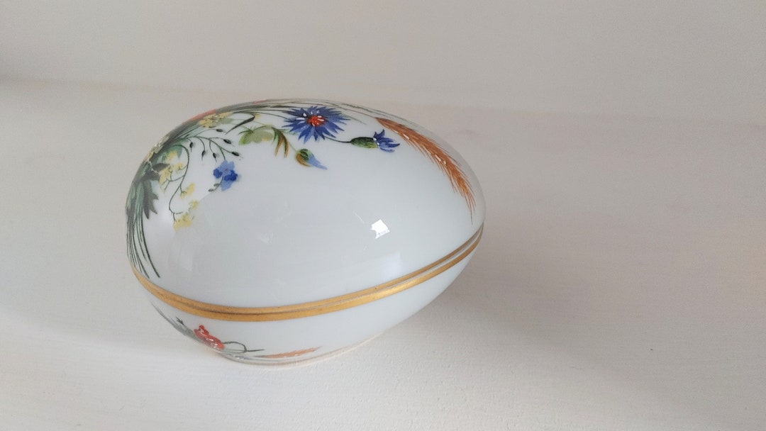Limoges Egg Trinket Box - Etsy