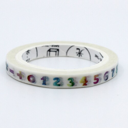 Colorful Numbers Pattern With Math Symbols Thin Washi Tape - Etsy