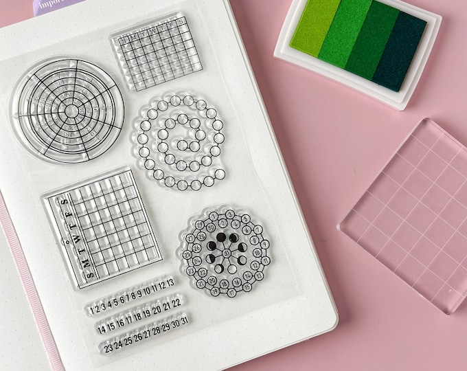 Habit Tracker Stamp, Circular Habit Trackers, Easy Stencil for Bullet ...
