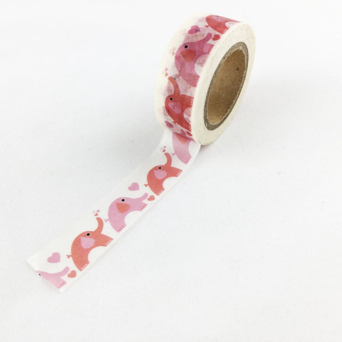 Cute Red and Pink Elephant Washi Tape // 15mm // Paper Tape // | Etsy