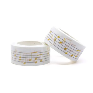 Yellow Music Note Washi Tape, Wide Musician Notes Washi Tape, Music ...