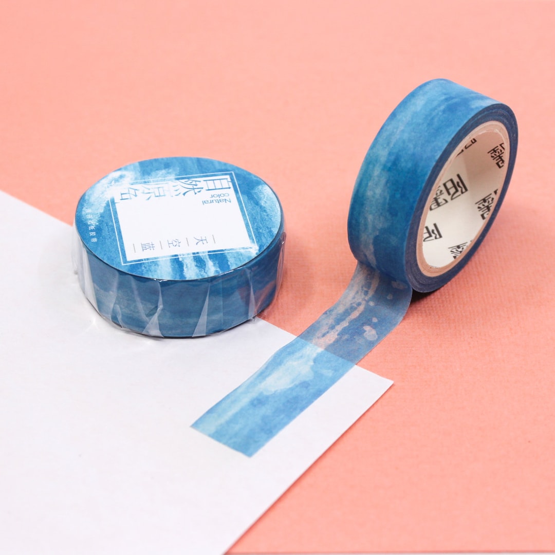 Blue and White Watercolor Ocean Waves Sky Scape Washi Tape, Turquoise ...