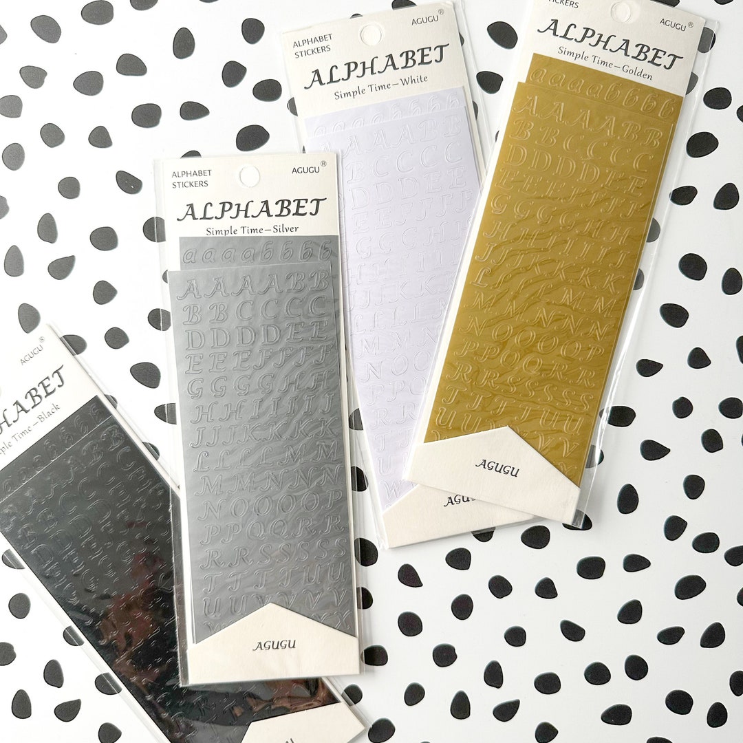 Decorative Metallic Letters Sticker Set, BUJO Alphabet Stickers, Craft ...