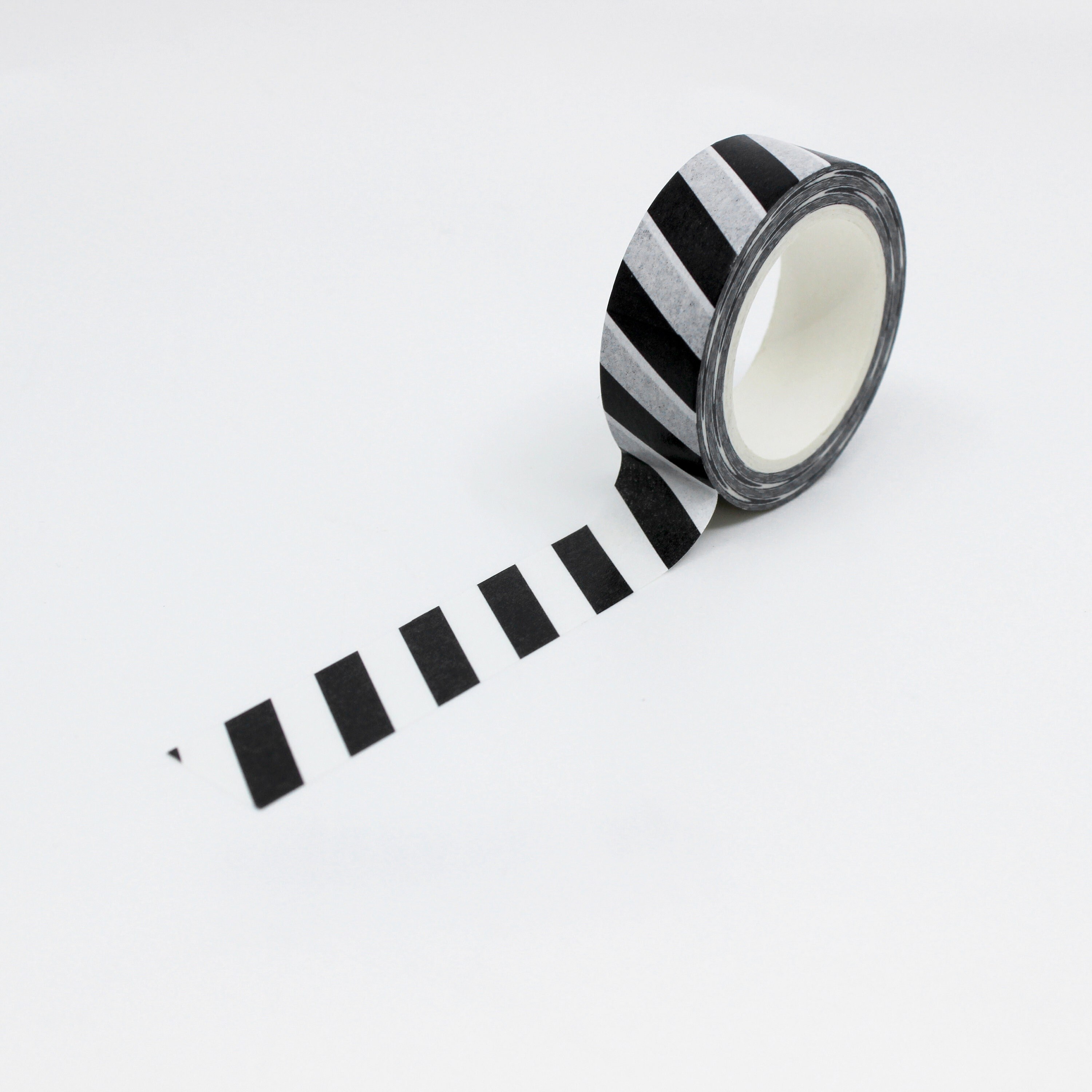Black & White Diagonal Stripe Washi Tape // 15mm // Paper Tape | Etsy