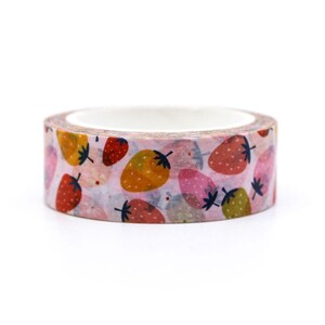 Colorful Strawberries Washi Tape, Cute Strawberry Grocery List Washi ...
