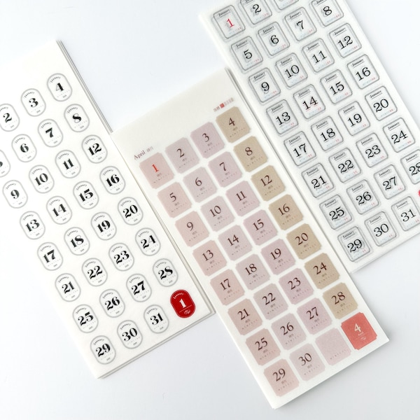Day of the Month Date Stickers - Etsy