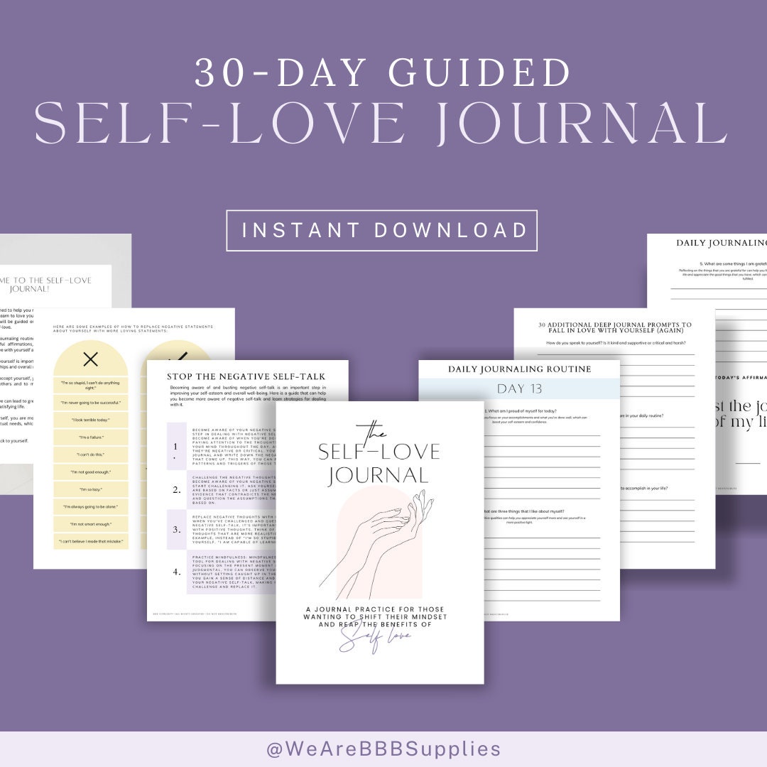 30-day Guided Self-love Journal, Self-love Journaling Practice ...