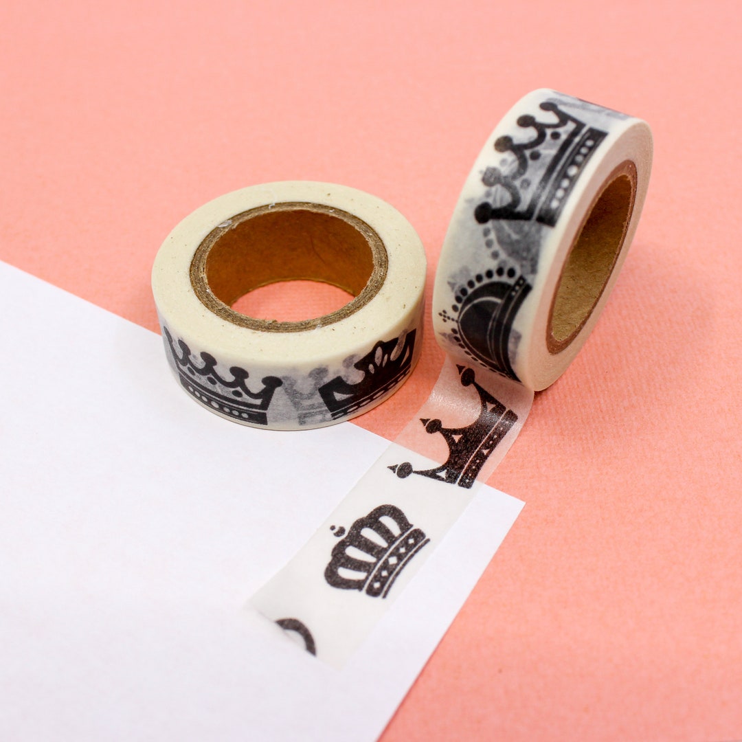 Black and White Crown Washi Tape, Queen Crown Washi, Simple Crown Tape ...