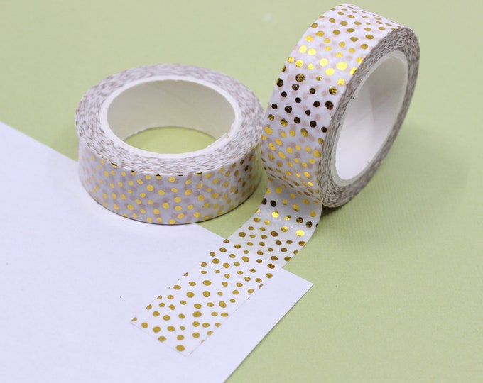 Thin Gold Random Dotted Washi Tape, Narrow Gold Dot Paper Tapes, Slim ...