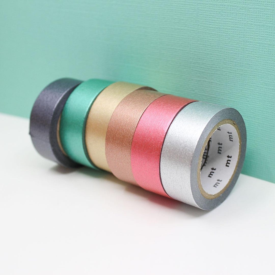 MT Solid Matte Metallic Foil Washi Tape, Gold Chamgne Washi, Silver ...