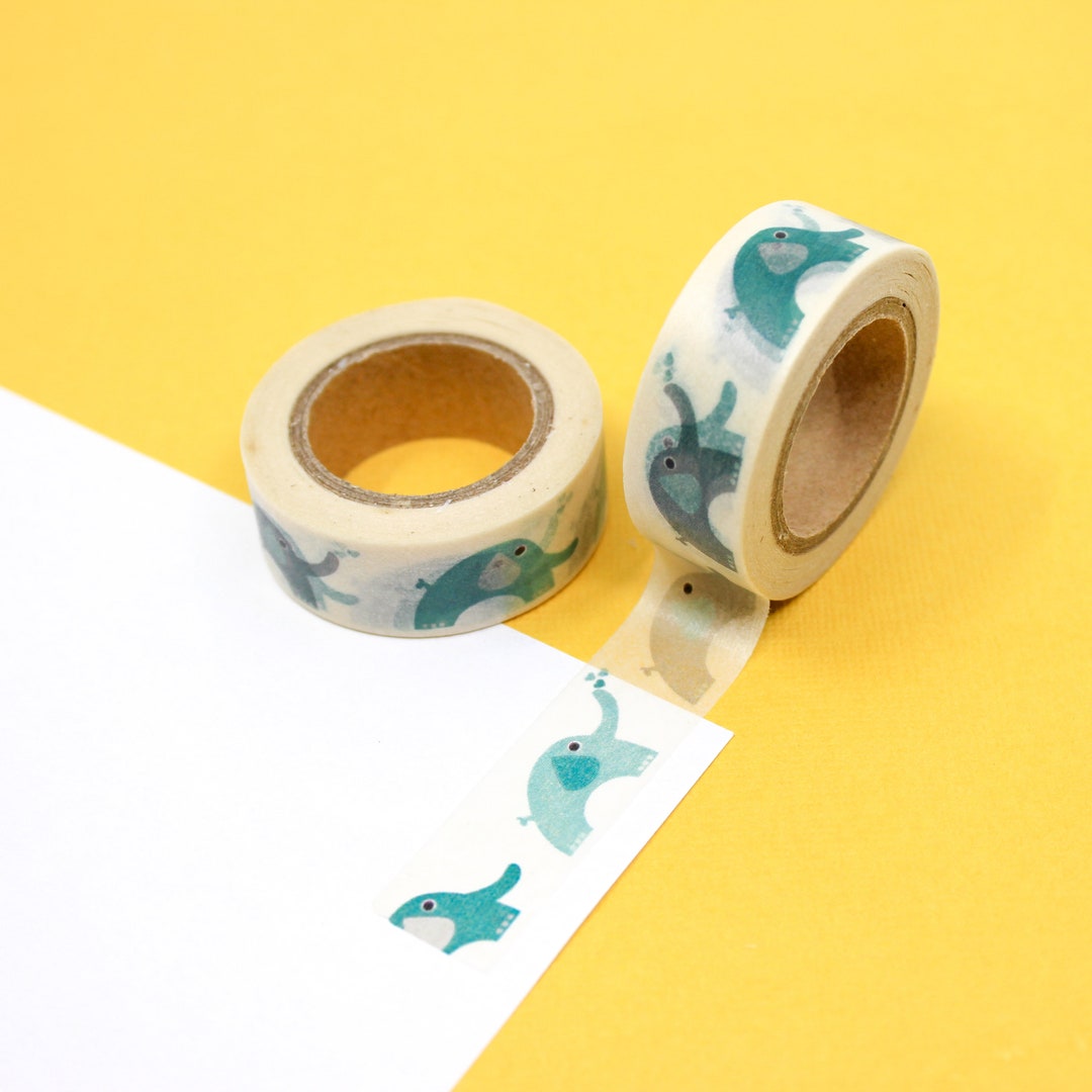 Cute Blue and Grey Elephant Washi Tape, Baby Shower Elephant Washi Tape ...