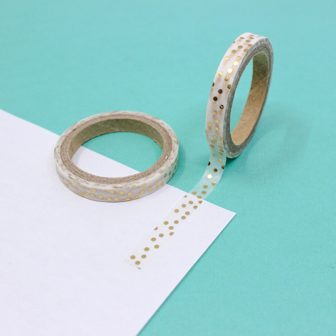Thin Gold Random Dotted Washi Tape, Narrow Gold Dot Paper Tapes, Slim ...