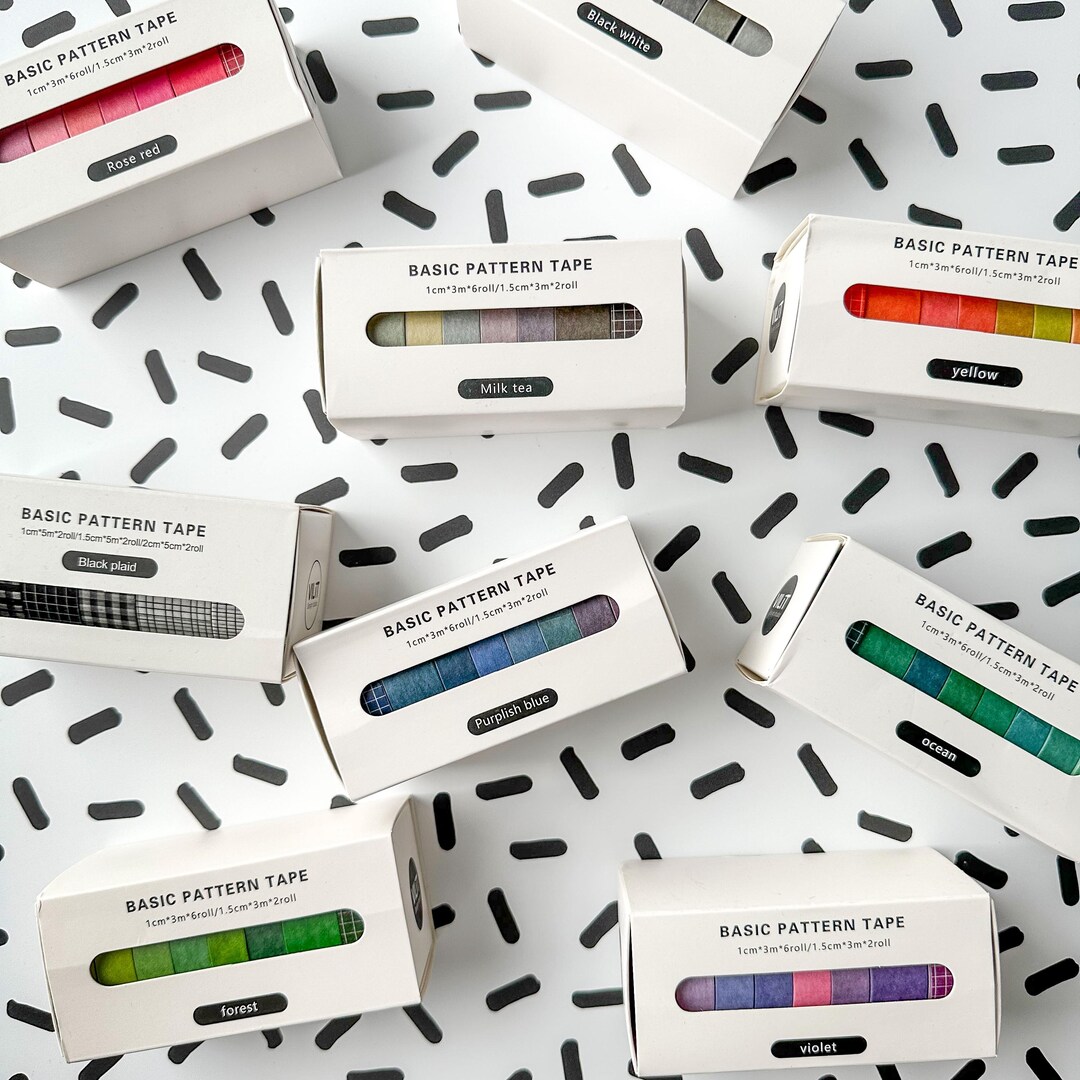 Color Coordinated Journaling Grid Pattern Washi Tape Set, Color Pallet ...