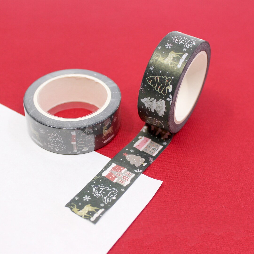 Holiday Objects Pattern Washi Tape, Christmas Trees Washi Tape ...