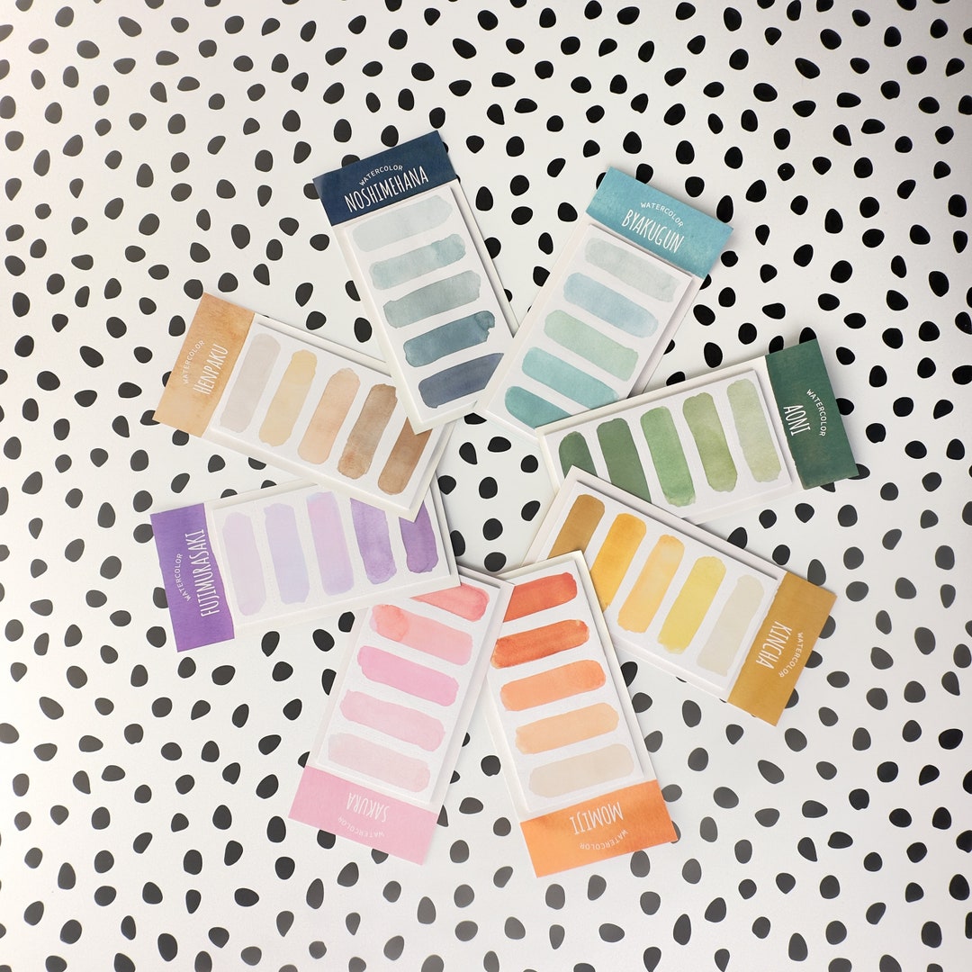 Watercolor Sticky Notes Set, Rainbow Color Page Flags, Colorful Banner ...