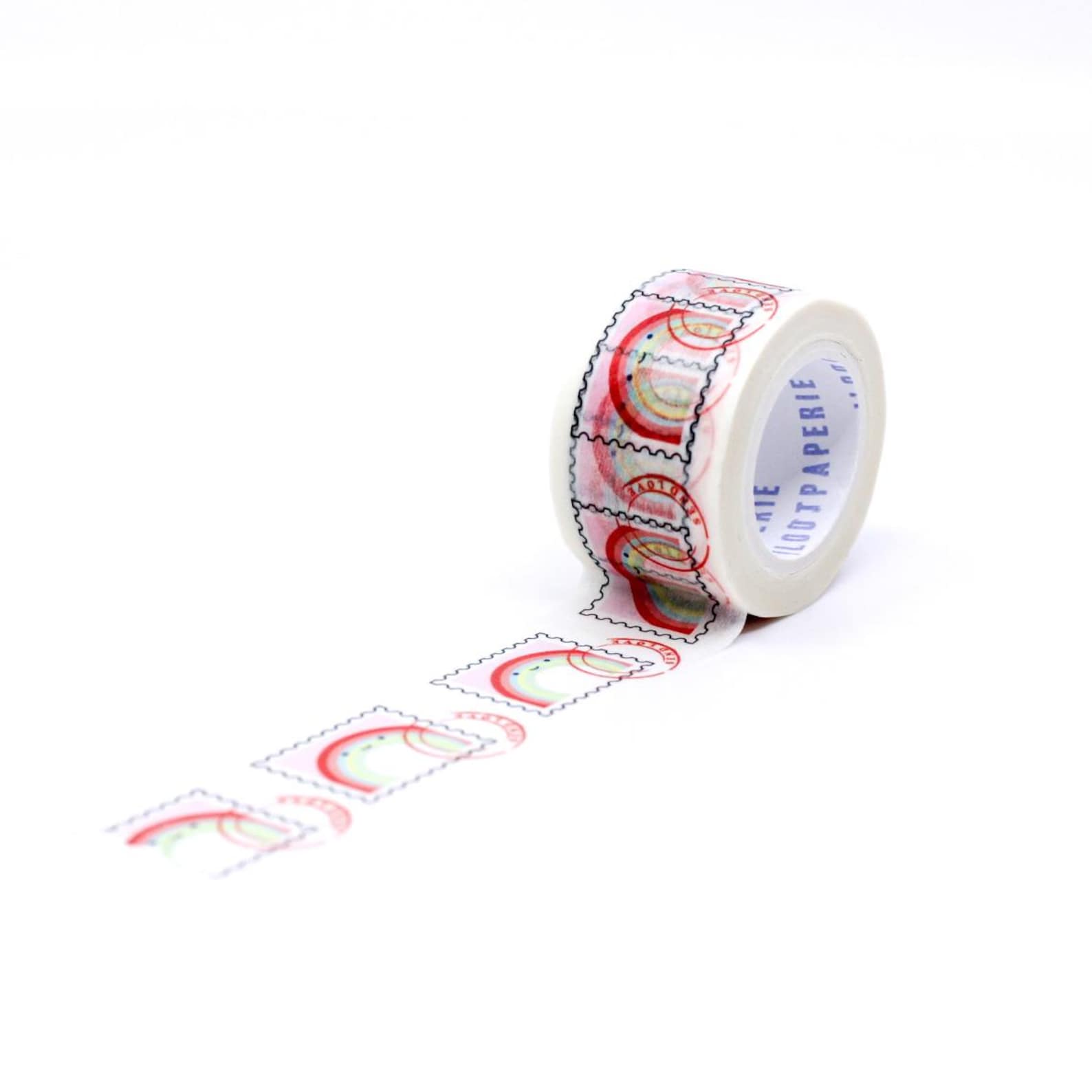 Rainbow Mailing Stamps Washi Tape, Rainbow Paper Tape, Rainbow Stamp ...