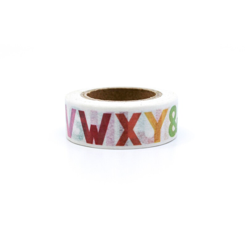 Multi Color Alphabet Letter Pattern Washi Tape Text Washi - Etsy