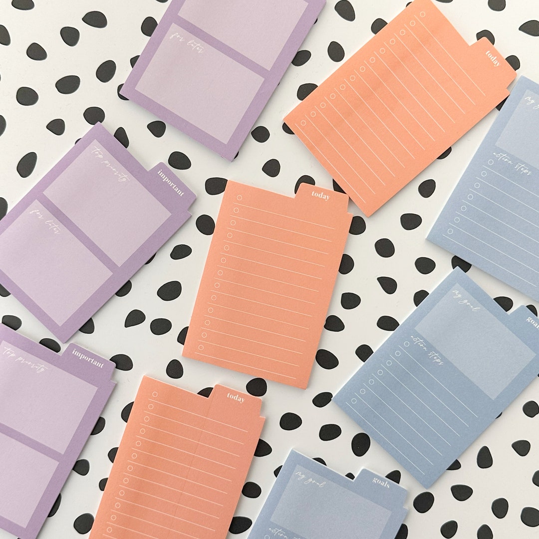 Tabbed Sticky Notes, Important Notes Sticky Pad, Today Checklist ...