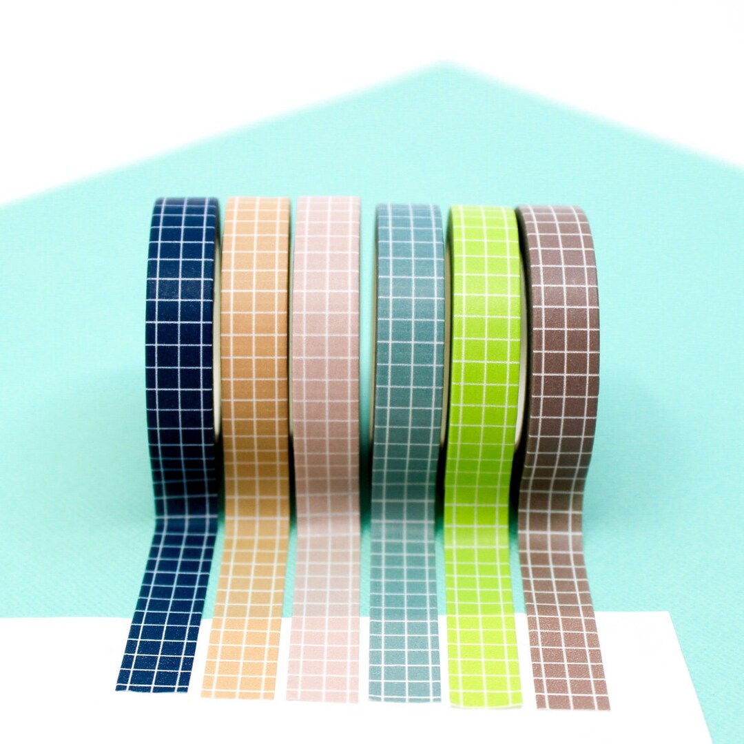 Narrow Grid Washi Tape, Slim Grid Calendar Tapes, Journaling Habit ...