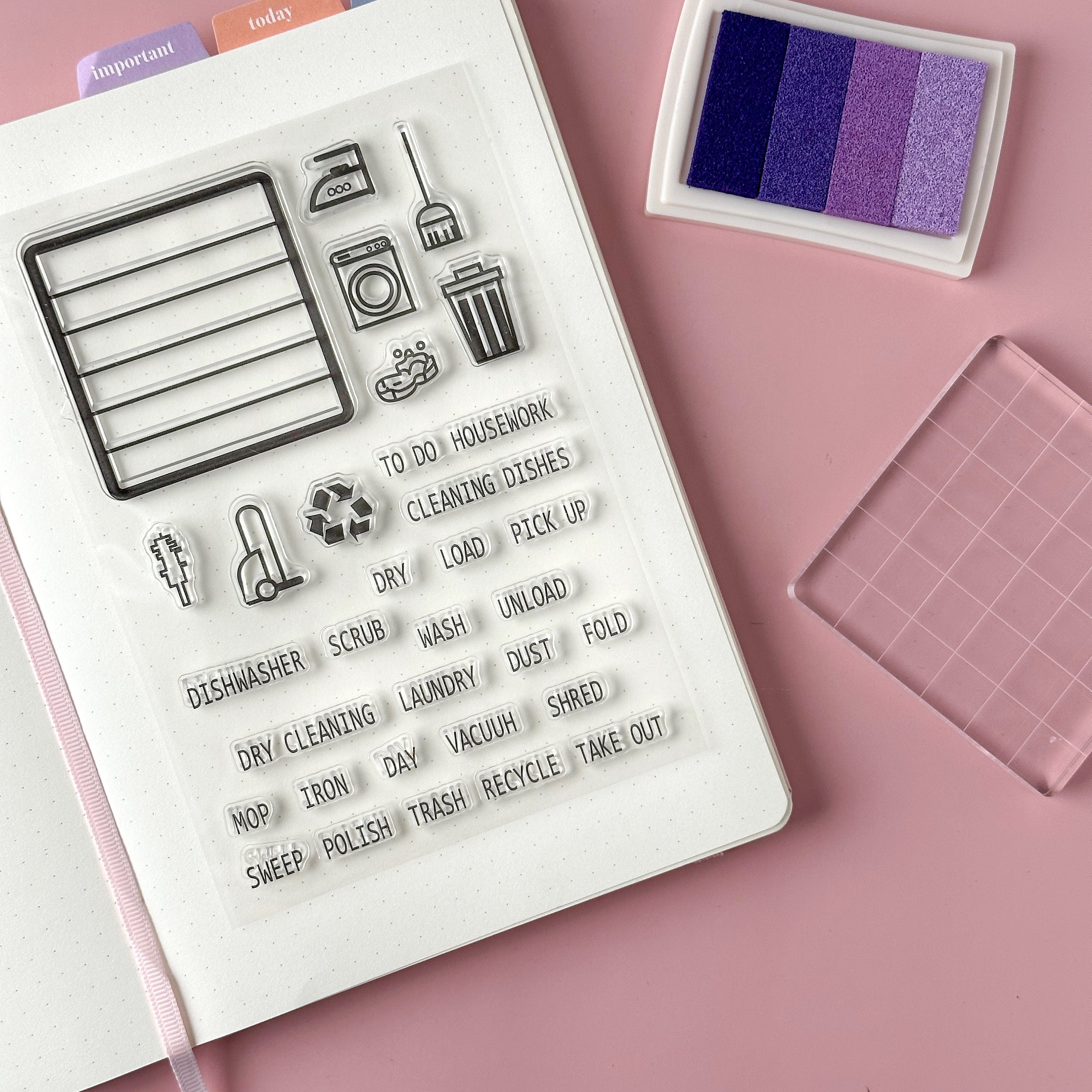 Bullet Planner Small Icons Stamp, Habit Tracker Household Stamps ...
