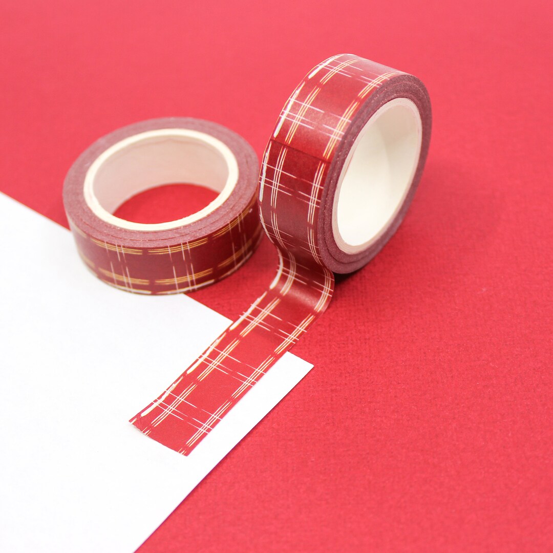 Red Scarf Scotch Plaid Washi Tape, Christmas Craft Tape, Calendar ...