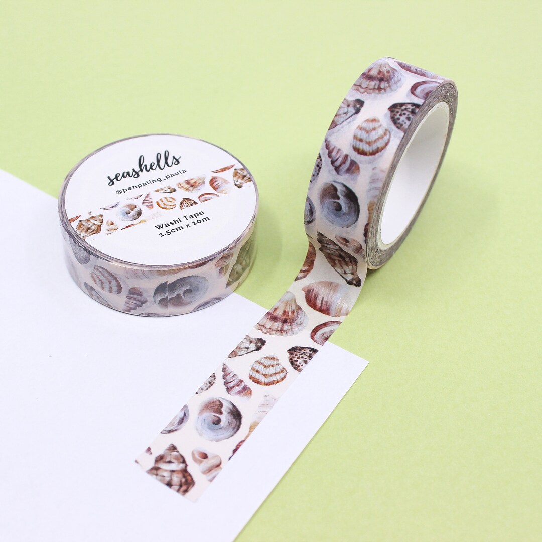 Brown Seashells and Sands Washi Tape, Mussels Washi Tape, Clam Shell ...
