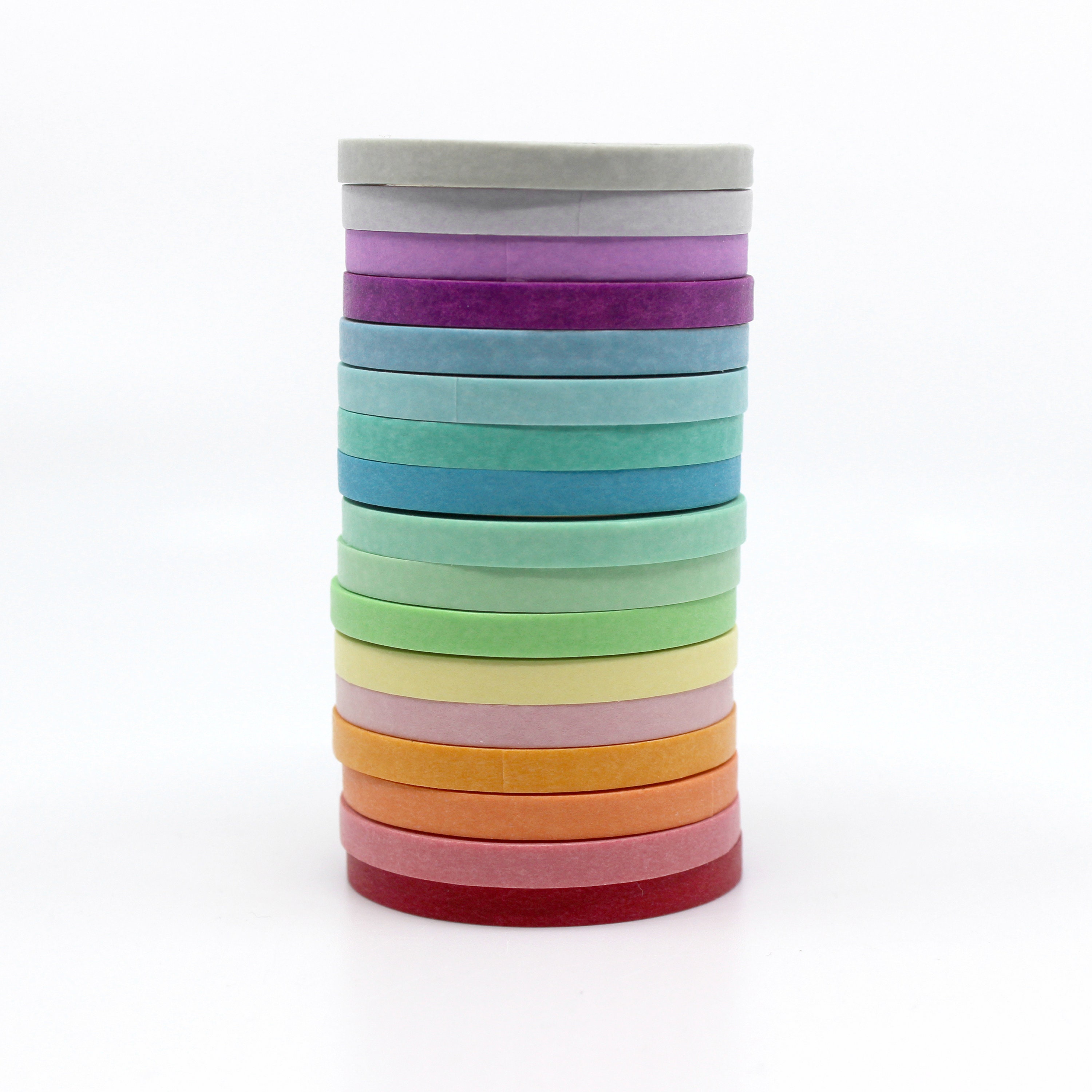 Solid Thin Rainbow Washi Tape Full Set Card Scrapbooking | Etsy