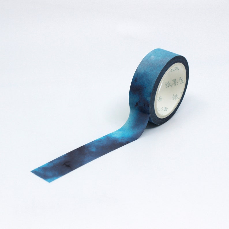 Blue and Turquoise Watercolor Ocean Pattern Washi Tape Card - Etsy