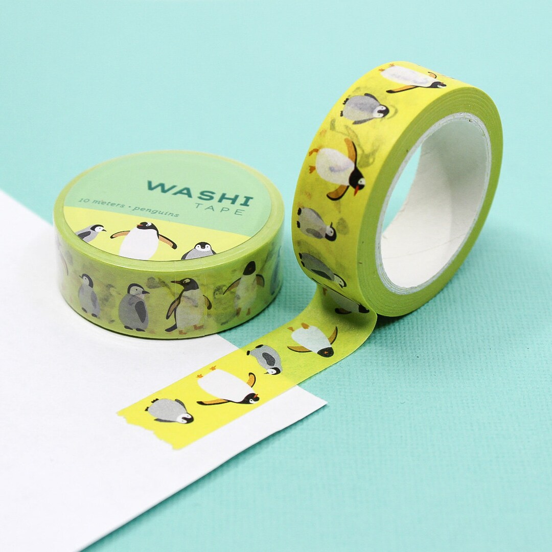 Cute Penguins Washi Tape, Winter Animal Washi, Animal Lover Craft Tapes ...