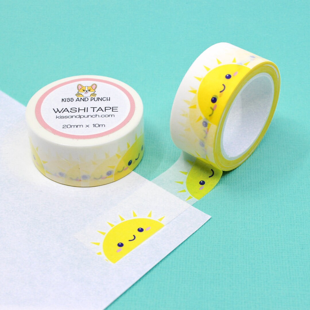 Cute Happy Sunshine Washi Tape, Sun Washi Tape, Smiling Sun Shining ...