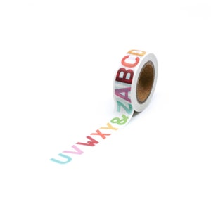 Multi Color Alphabet Letter Pattern Washi Tape, Text Washi Tape ...