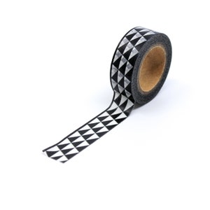 Black and White Triangle Geometric Washi Tape, Black and White Pattern ...