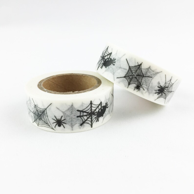 Black and White Spider Web Pattern Washi Tape // 15mm // Paper | Etsy