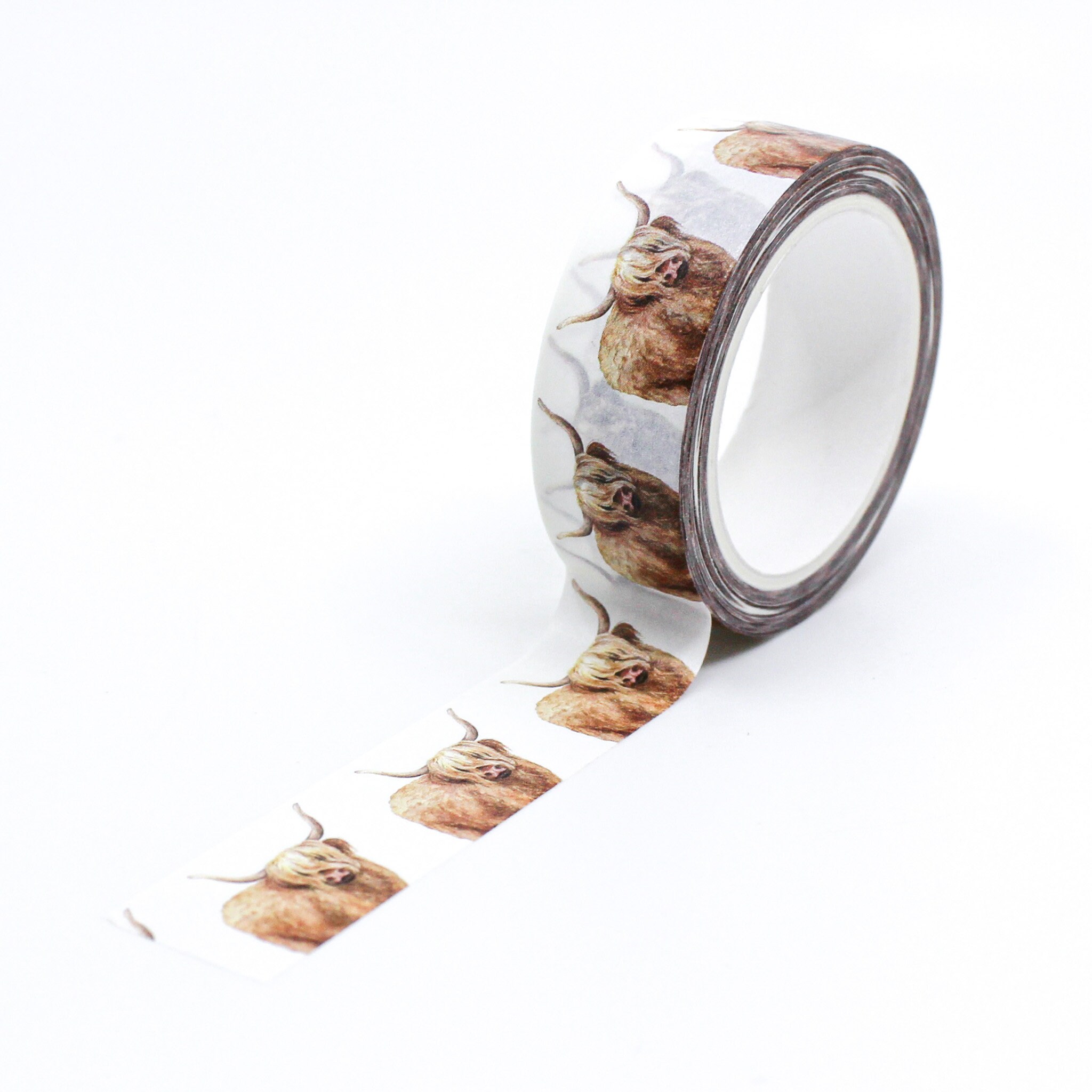 Highland Cow Pattern Washi Tape, Bos Taurus Tape, Rustic Beef Cattle ...