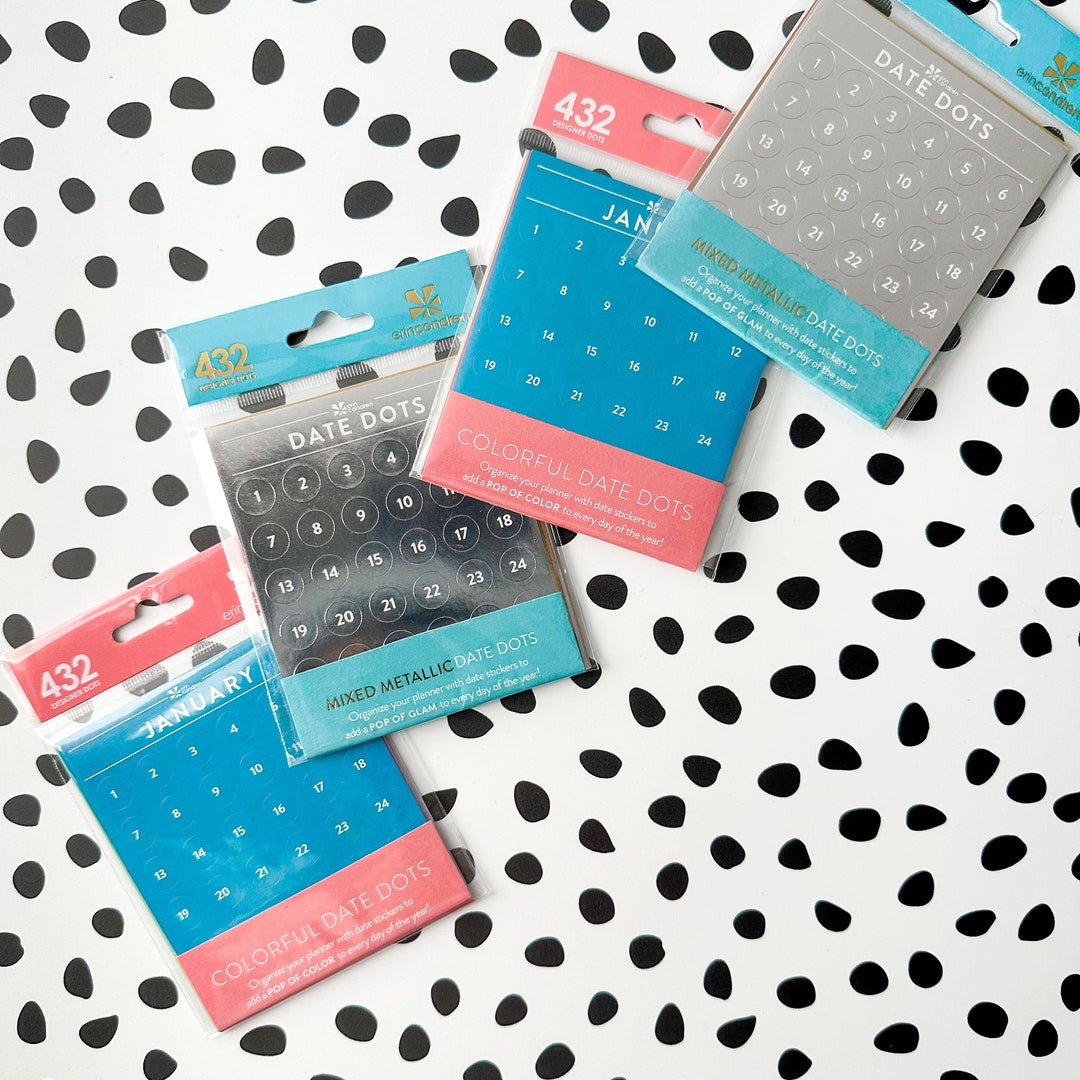 Planner Date Dots Stickers, Monthly Sticker, Bullet Journaling Calendar ...