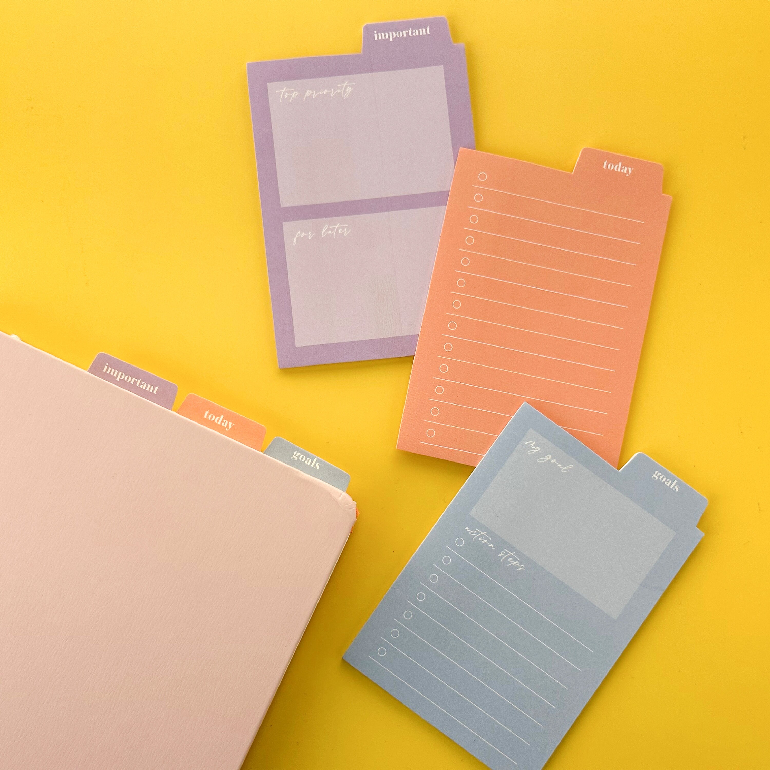 Tabbed Sticky Notes, Important Notes Sticky Pad, Today Checklist ...