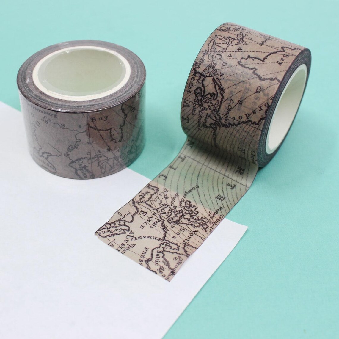 World Map Washi Tape, Old World Maps Japanese Paper Tape, Travel Washi ...