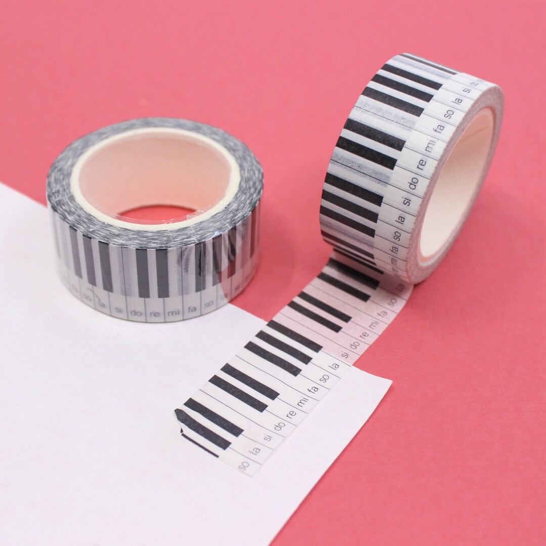 Black and White Piano Keys Washi Tape, Wide Music Washi Tape, Music ...