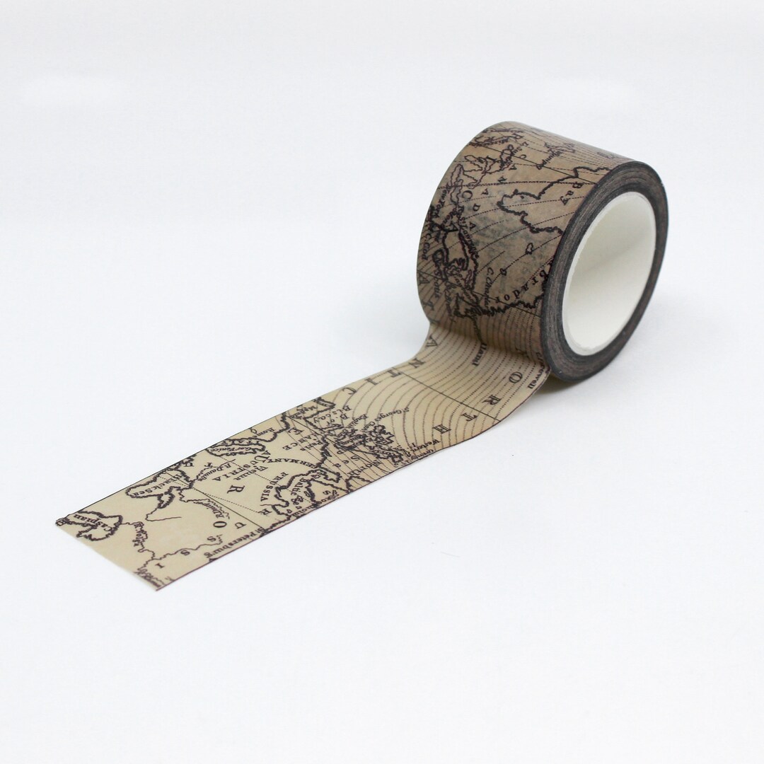World Map Washi Tape, Old World Maps Japanese Paper Tape, Travel Washi ...
