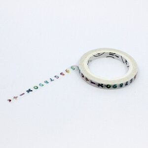 Colorful Numbers Pattern With Math Symbols Thin Washi Tape, Calendaring ...