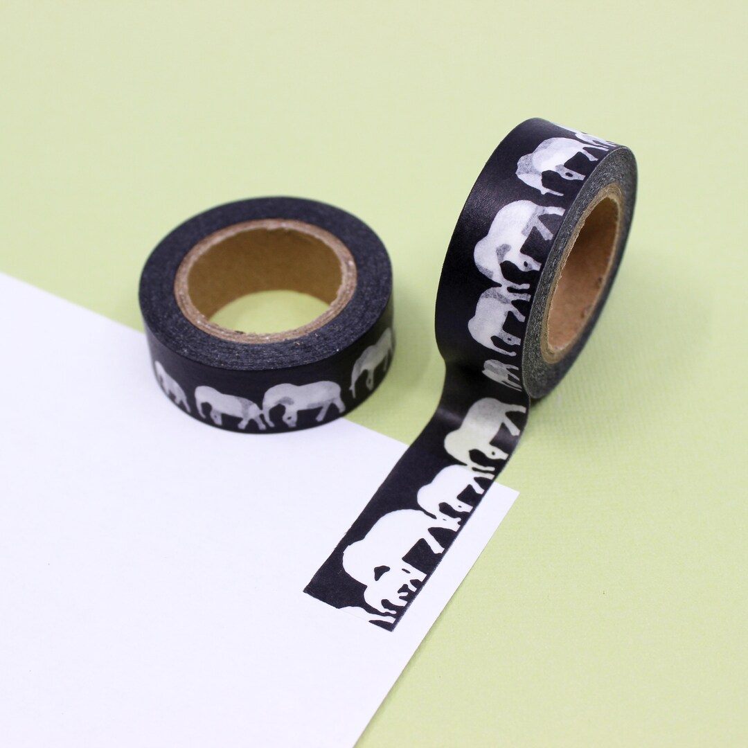 Black and White Elephant Washi Tape, Elephant Family Washi Tape ...