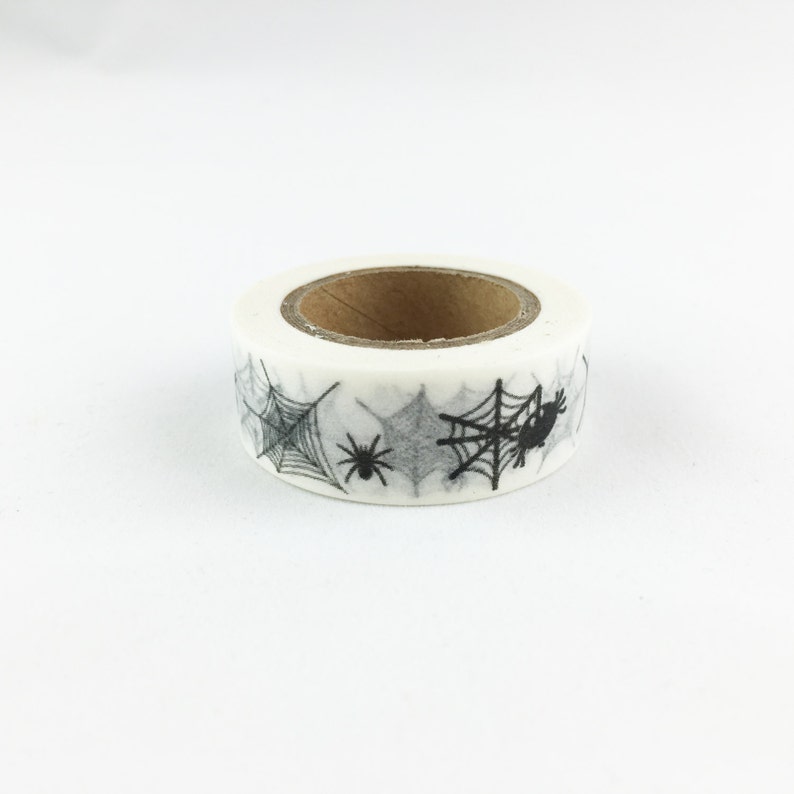 Black and White Spider Web Pattern Washi Tape // 15mm // Paper | Etsy