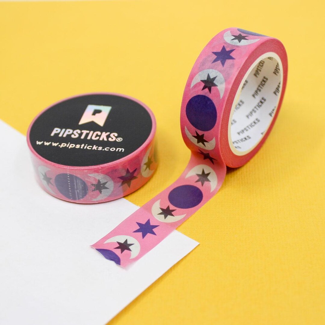 Moon Phase Washi Tape, Pin and Purple Mystic Moon Paper Tape, Celestial ...
