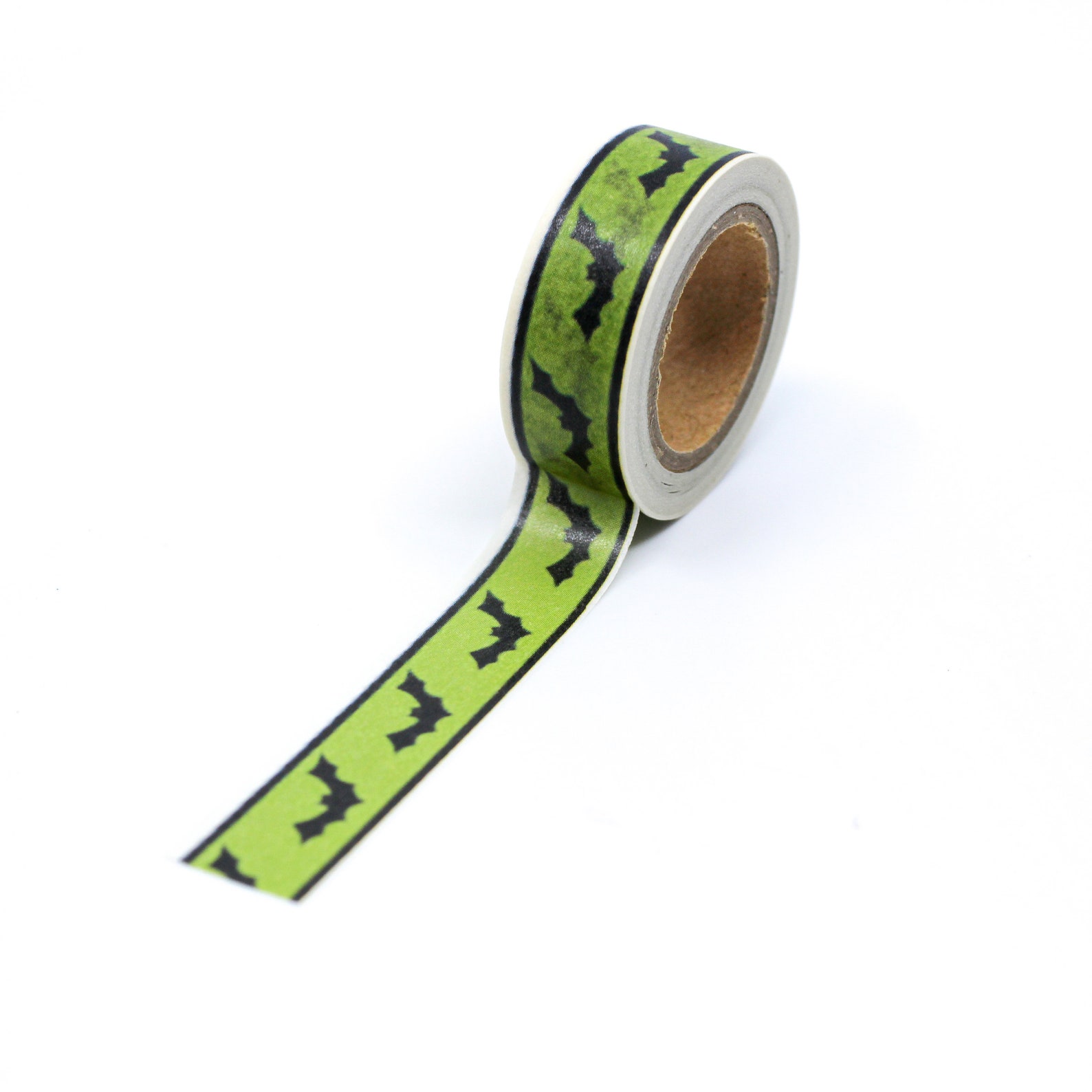 Black Bat Pattern With Neon Green Background Washi Tape, Halloween Bats ...