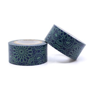 Blue Floral Pattern Washi Tape, Embroidery Style Tape, Blue Bohemian ...