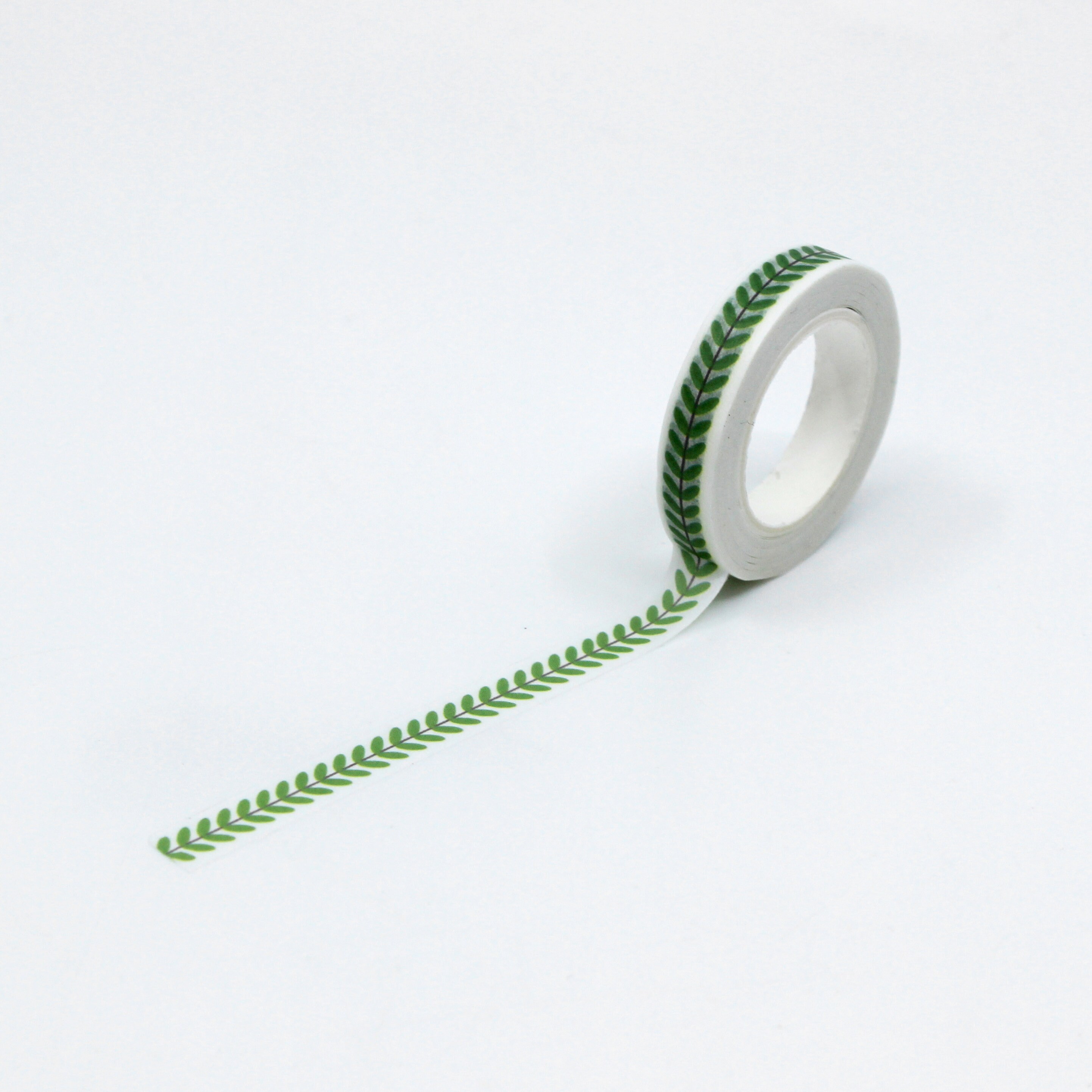 Thin Green Leaf Border Washi Tape Green Branch Leaves Vine - Etsy