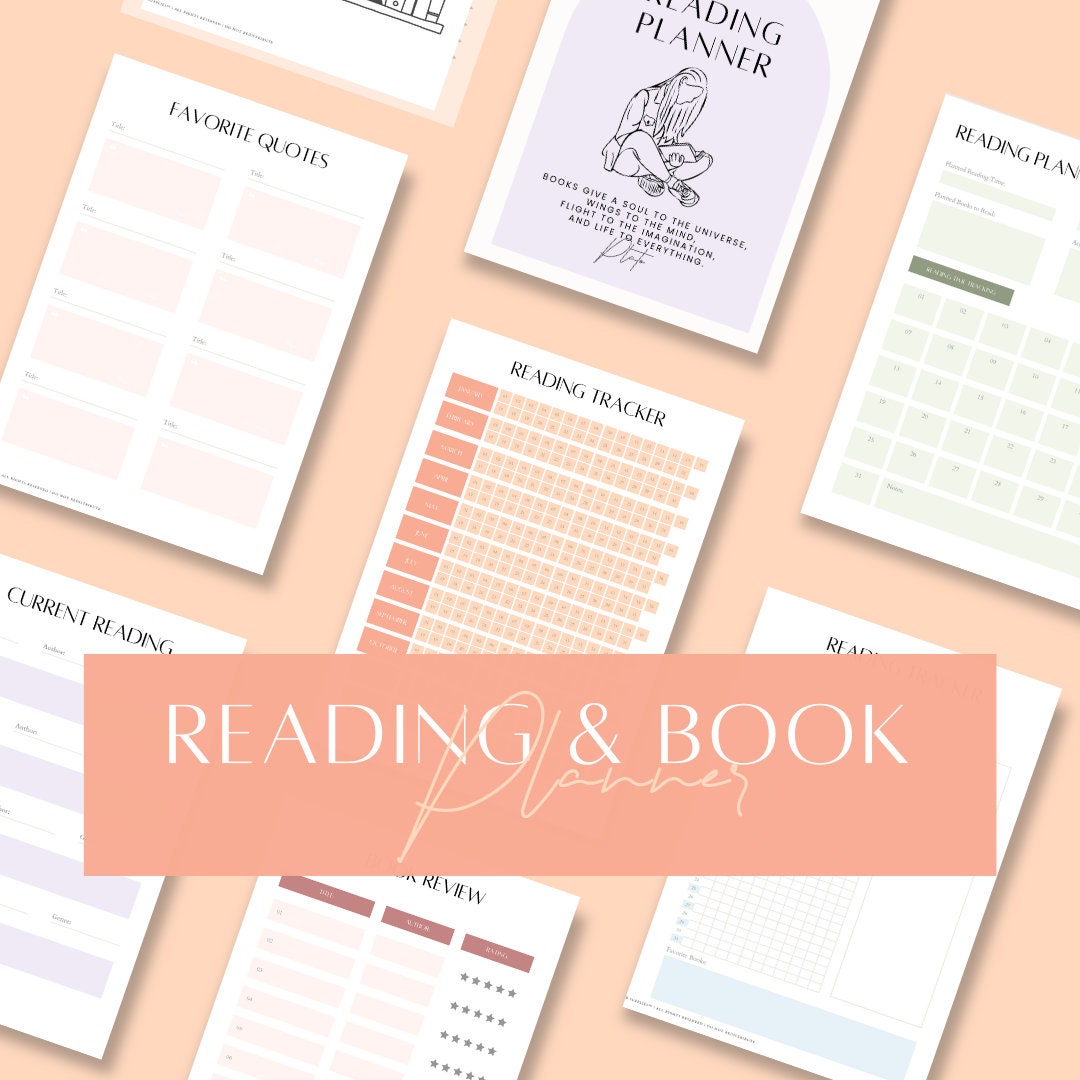 Reading Planner, 29 Pages of Printable Book Trackers, Book Lover ...